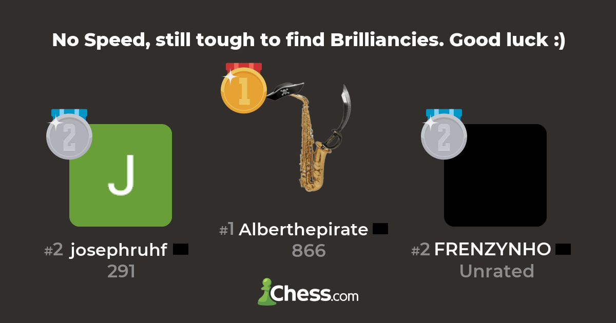 No Speed, still tough to find Brilliancies. Good luck :) - Live Chess ...