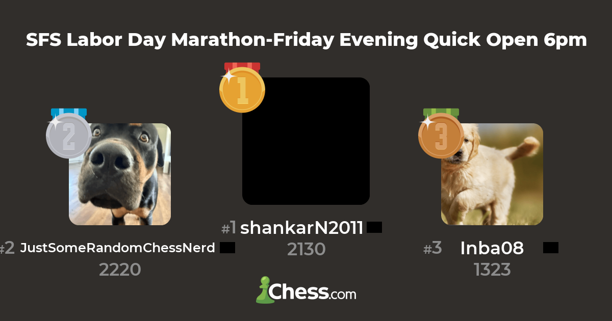 SFS Labor Day Marathon-Friday Evening Quick Open 6pm - Live Chess ...