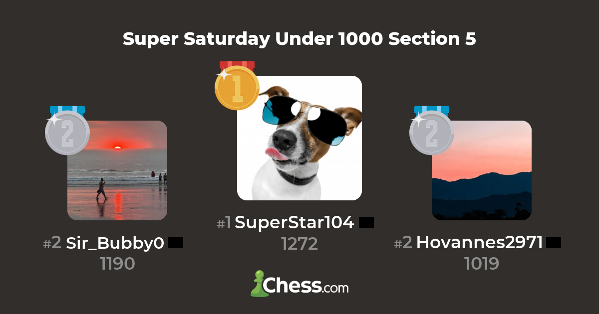Super Saturday Under 1000 Section 5 - Live Chess Tournament - Chess.com