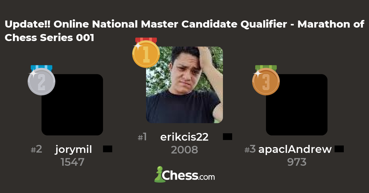 Update!! Online National Master Candidate Qualifier - Marathon of Chess ...