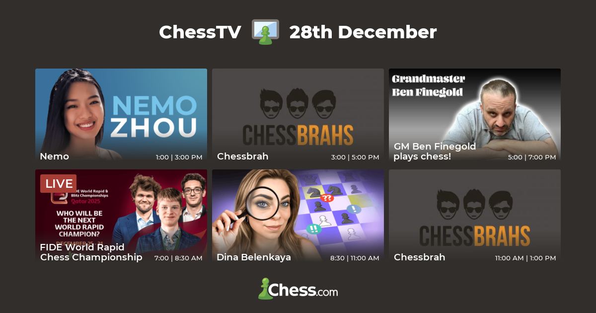 Schedule of The Chess Shows on ChessTV - Chess.com