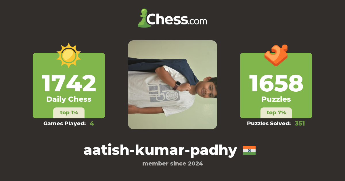Aatish kumar padhy (aatish-kumar-padhy) - Chess Profile - Chess.com