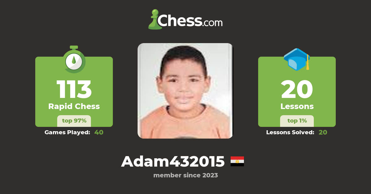 Adam Mohamed Gamal (Adam432015) - Chess Profile - Chess.com