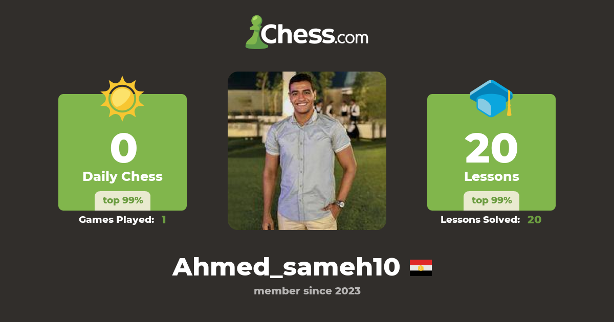 Ahmed Sameh (Ahmed_sameh10) - Chess Profile - Chess.com