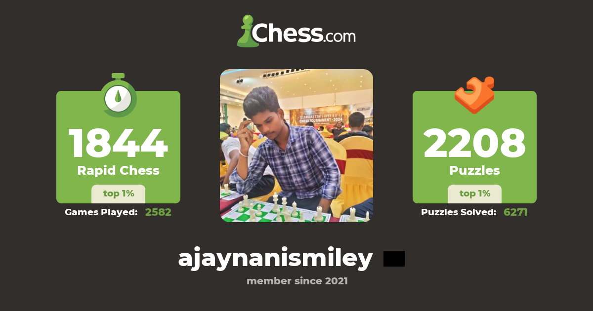 ajay 💎 vemula💎 (ajaynanismiley) - Chess Profile - Chess.com
