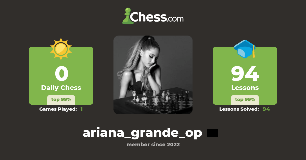 Ariana Grande (ariana_grande_op) - Chess Profile - Chess.com