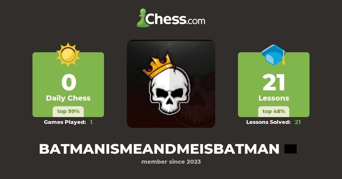 Destroyer Gaming (BATMANISMEANDMEISBATMAN) - Chess Profile - Chess.com