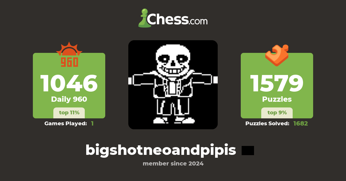 Sans Undertale (bigshotneoandpipis) - Chess Profile - Chess.com