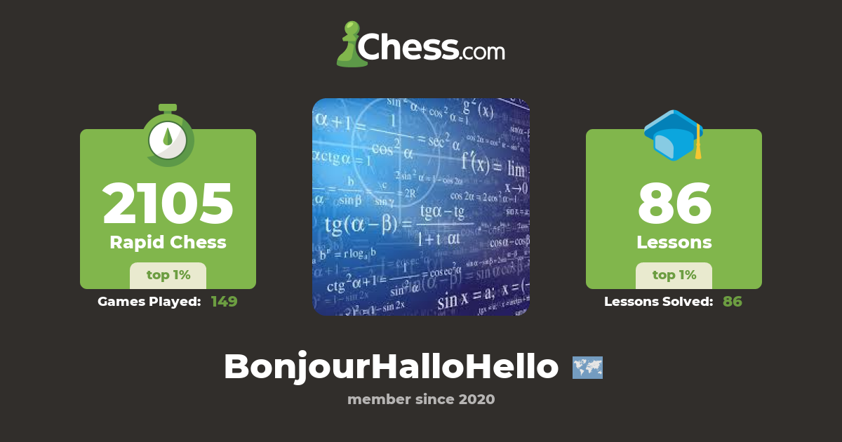 Hello Hello (BonjourHalloHello) - Chess Profile - Chess.com