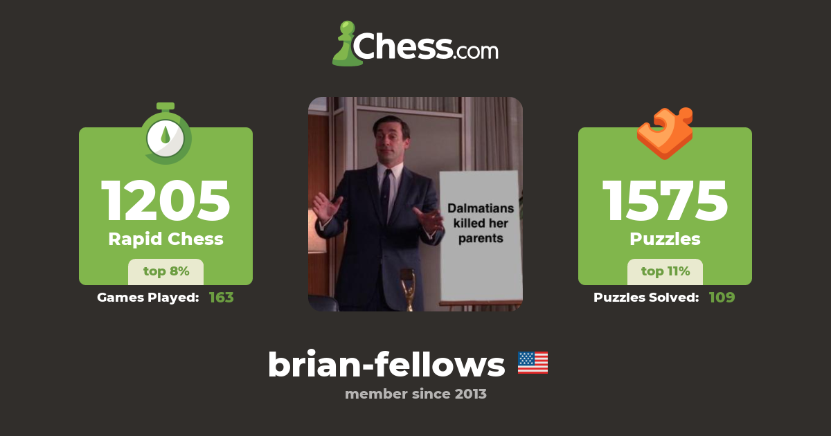 Brian Fellows (brian-fellows) - Chess Profile - Chess.com