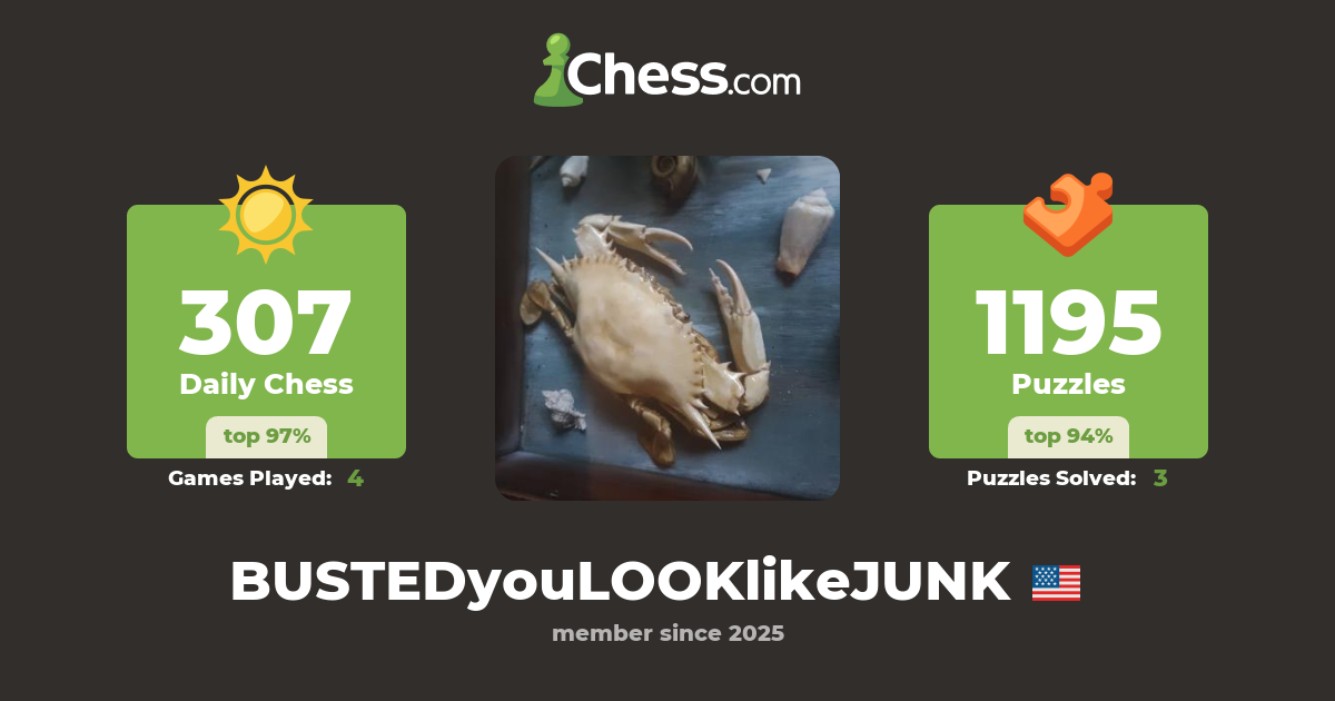 BUSTEDyouLOOKlikeJUNK - Chess Profile - Chess.com