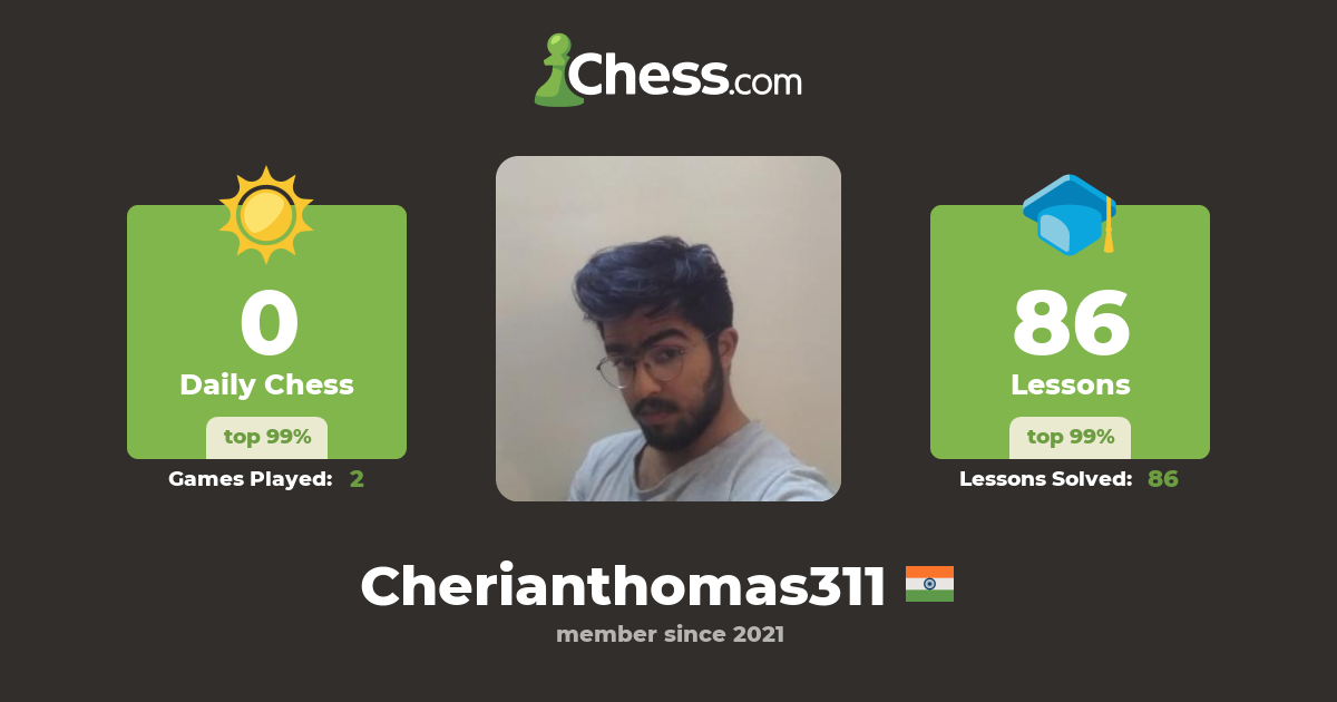 Cherian Thomas (Cherianthomas311) - Chess Profile - Chess.com