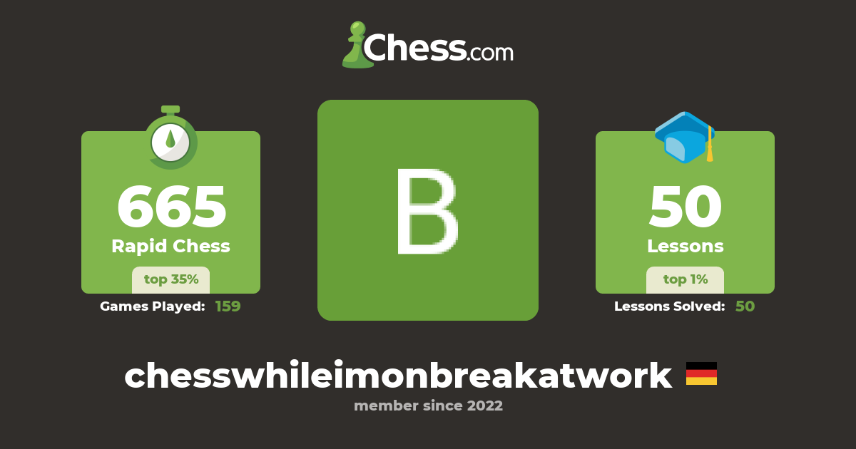 Bauer Berichtsheft (chesswhileimonbreakatwork) - Chess Profile - Chess.com
