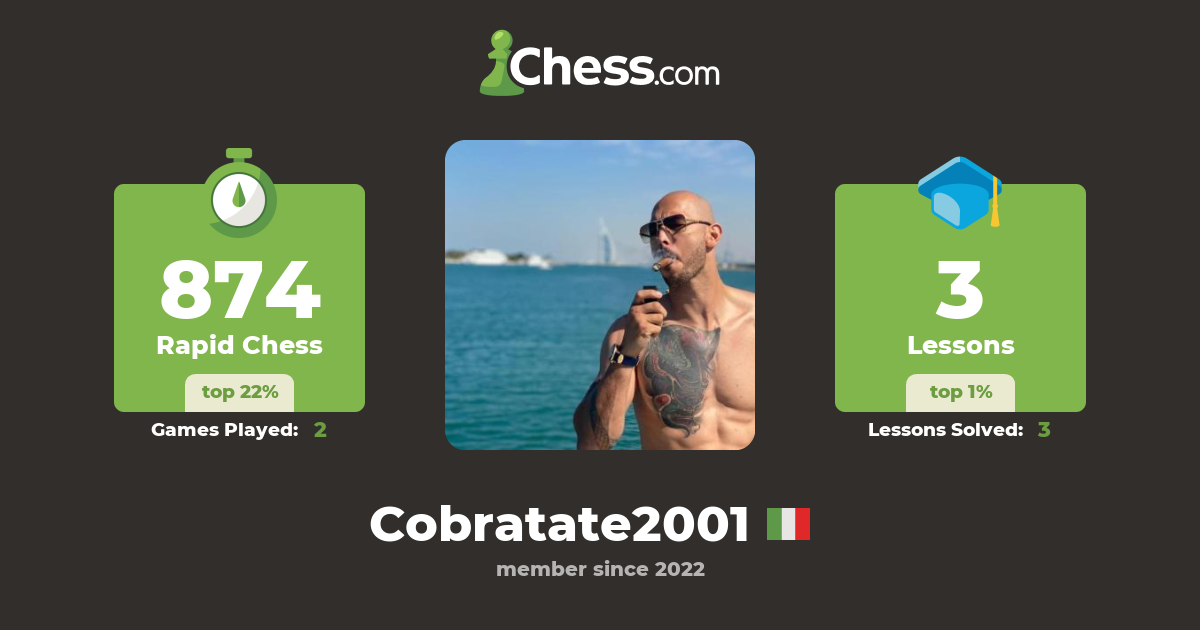 Andrew Tate (Cobratate2001) - Chess Profile - Chess.com