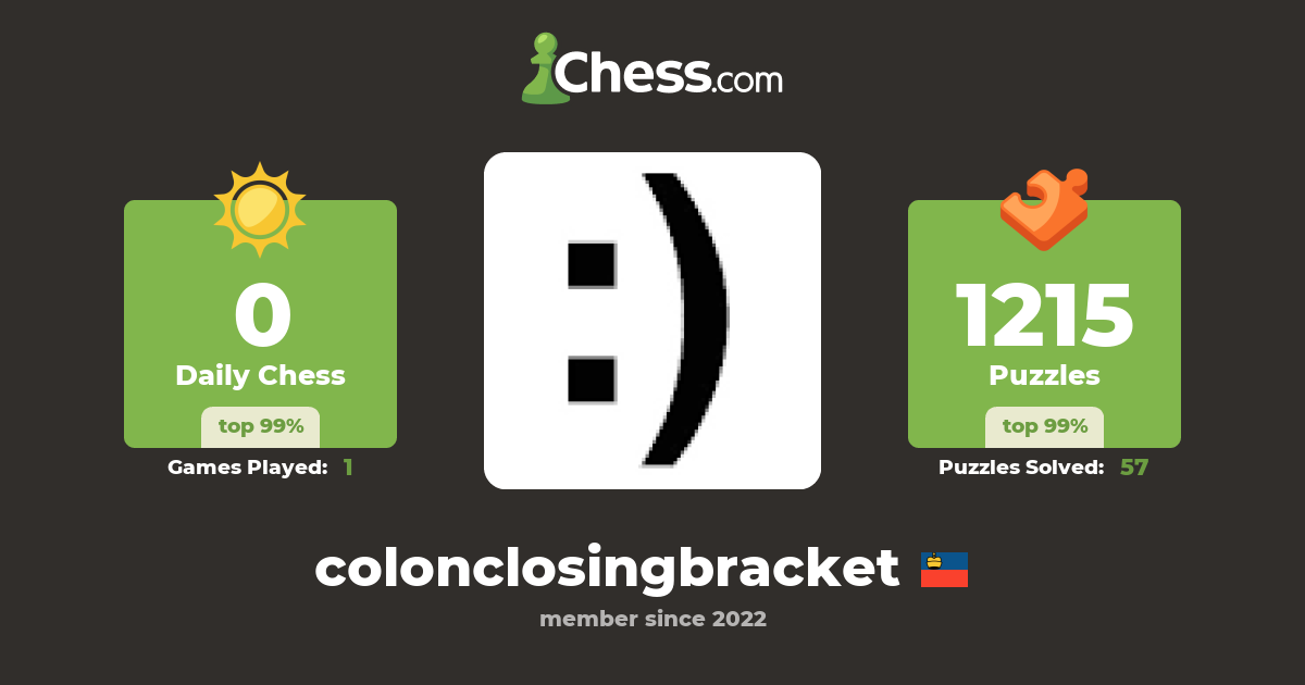 ColonClosingBracket (colonclosingbracket) - Chess Profile - Chess.com