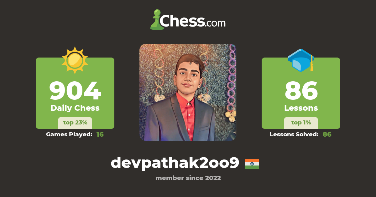 Dev Pathak (devpathak2oo9) - Chess Profile - Chess.com
