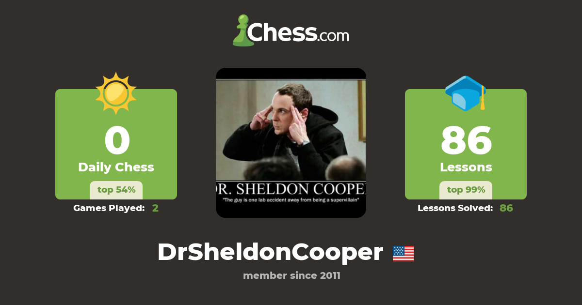 Sheldon Cooper (DrSheldonCooper) - Chess Profile - Chess.com