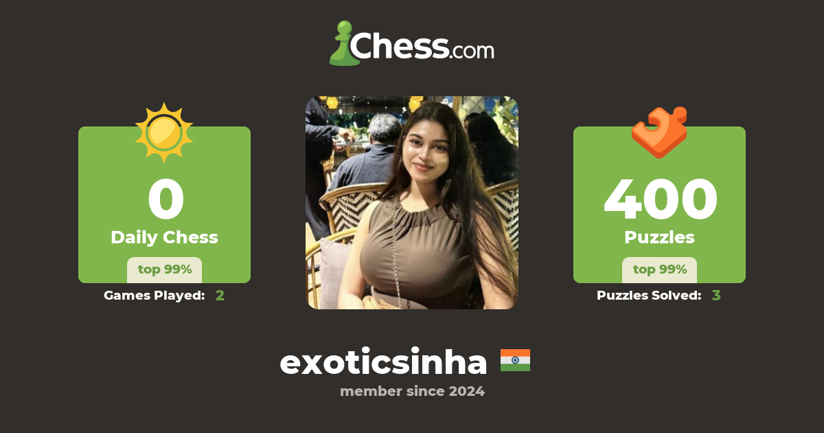 Sara Sinha (exoticsinha) - Chess Profile - Chess.com