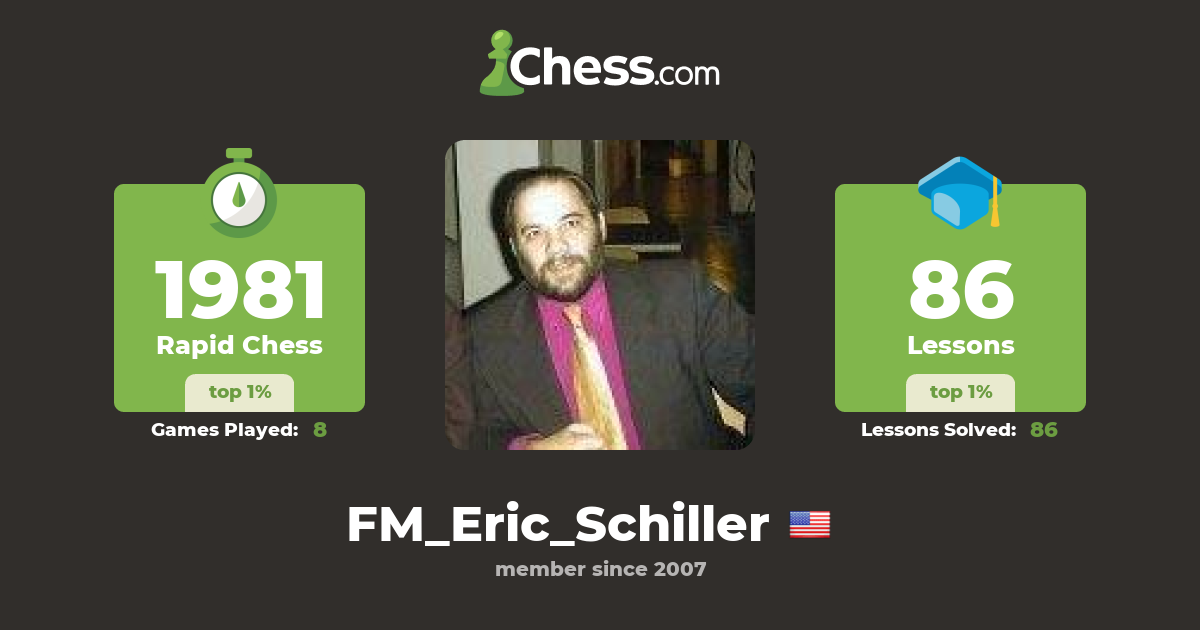 FM Eric Schiller (FM_Eric_Schiller) - Chess Profile - Chess.com FM Eric Schiller (FM_Eric_Schiller) - Chess Profile - Chess.com