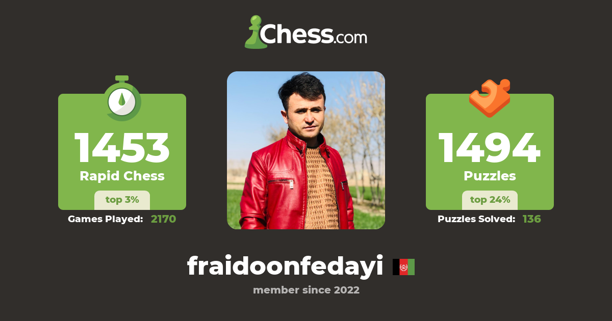 Fraidoon Fedayi (fraidoonfedayi) - Chess Profile - Chess.com