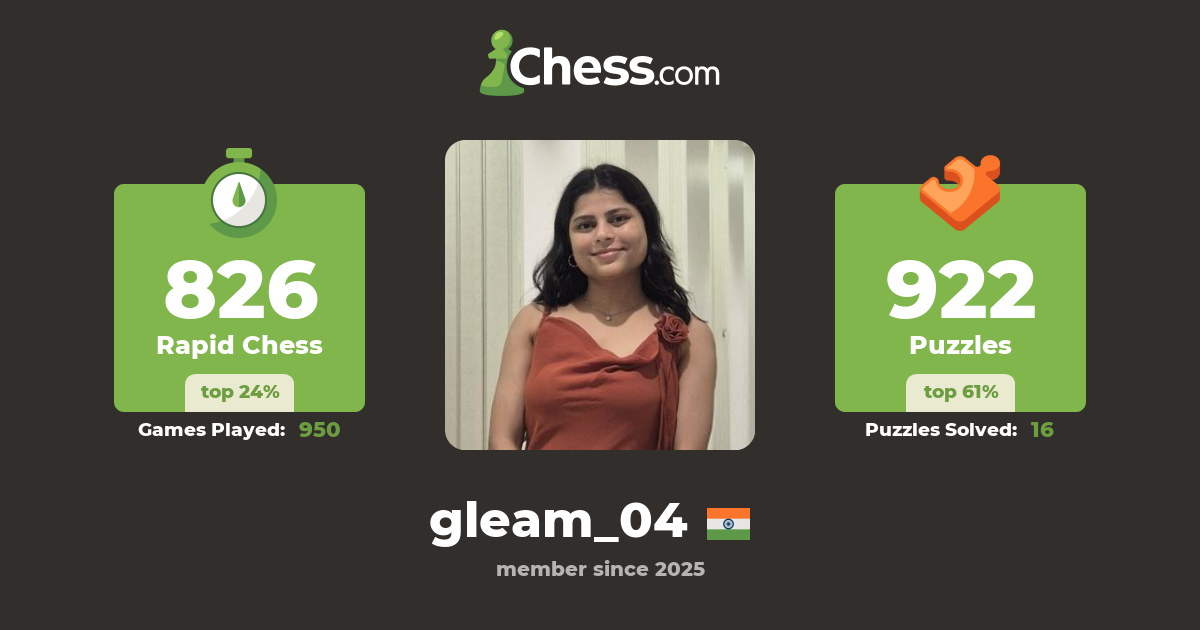 ज्योति (gleam_04) - Chess Profile - Chess.com
