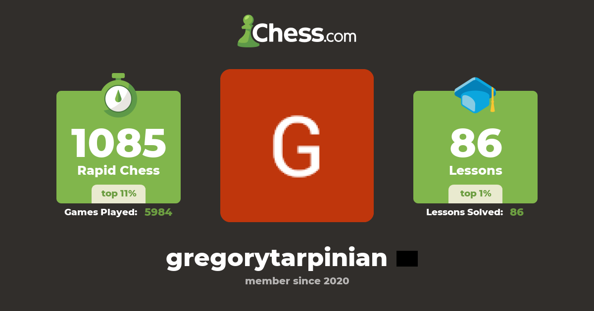 Gregory Tarpinian (gregorytarpinian) - Chess Profile - Chess.com