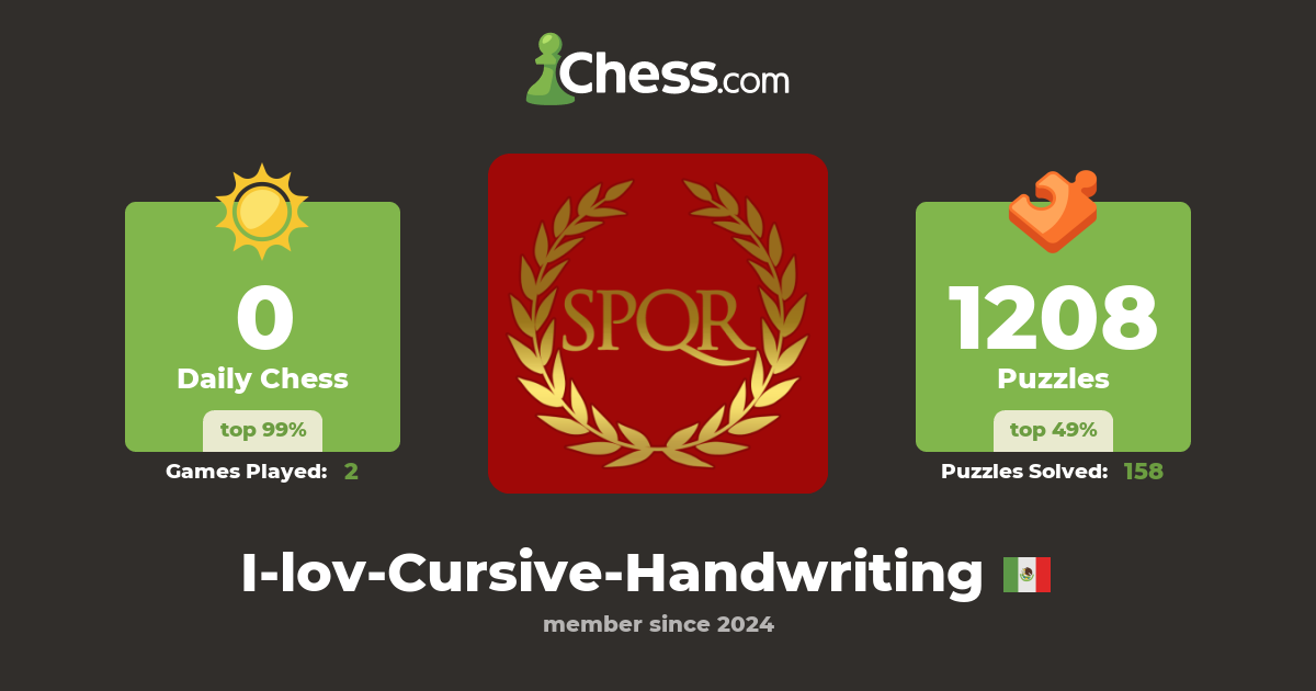 I-lov-Cursive-Handwriting - Chess Profile - Chess.com