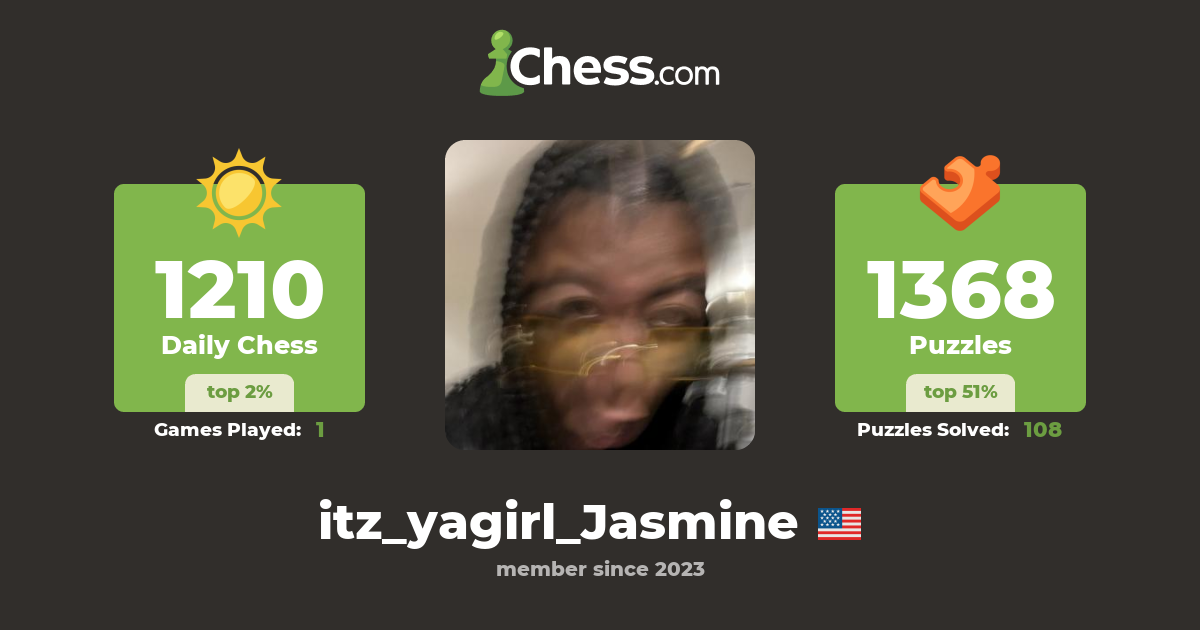 Jasmine Ballentine (itz_yagirl_Jasmine) - Chess Profile - Chess.com