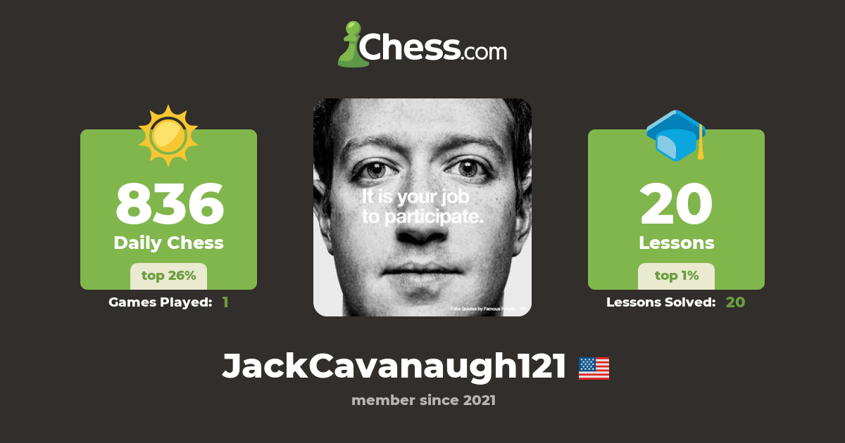 JackCavanaugh121 - Chess Profile - Chess.com