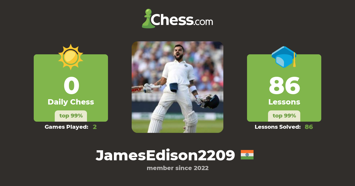 james edison (JamesEdison2209) - Chess Profile - Chess.com
