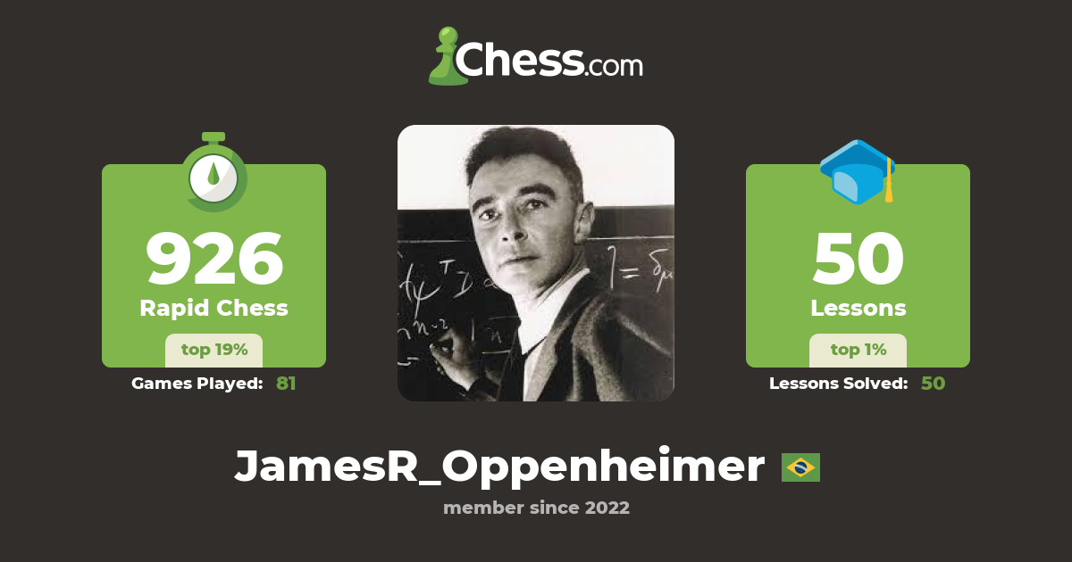 James Robert Oppenheimer (JamesR_Oppenheimer) - Chess Profile - Chess.com