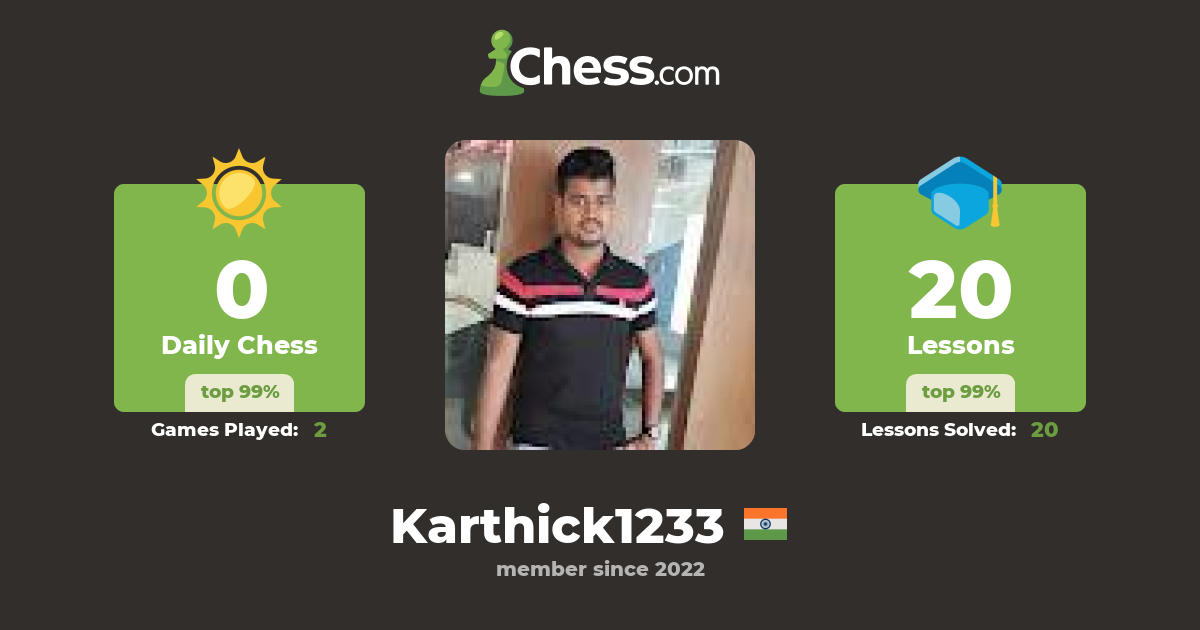 karthick jeeva (Karthick1233) - Chess Profile - Chess.com
