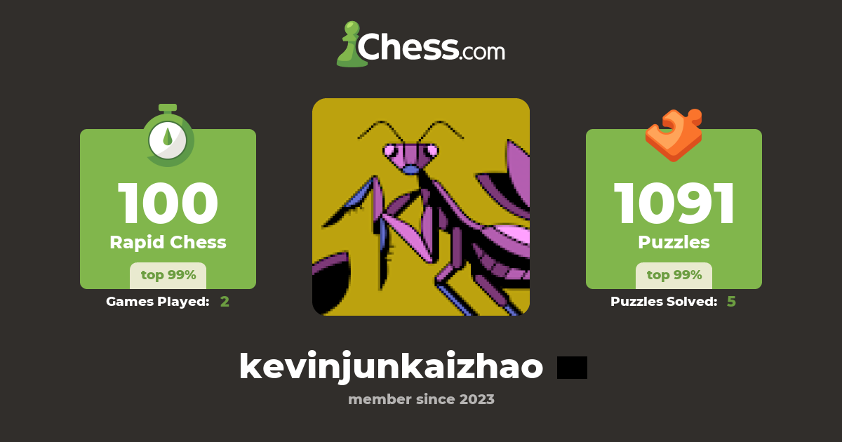 kevin junkai zhao (kevinjunkaizhao) - Chess Profile - Chess.com