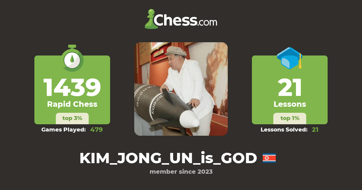 KIM JONG UN (KIM_JONG_UN_is_GOD) - Chess Profile - Chess.com
