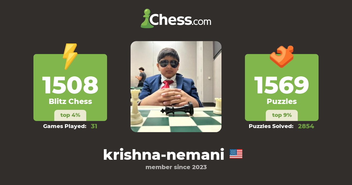 Krishna Nemani (krishna-nemani) - Chess Profile - Chess.com