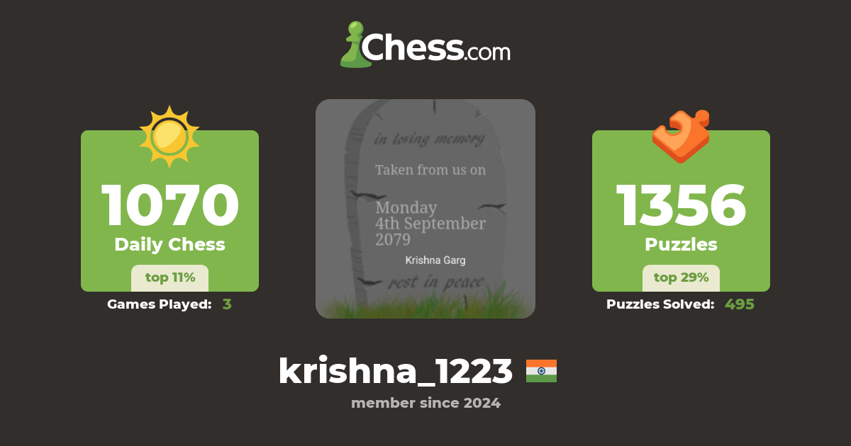 Krishna Garg (krishna_1223) - Chess Profile - Chess.com