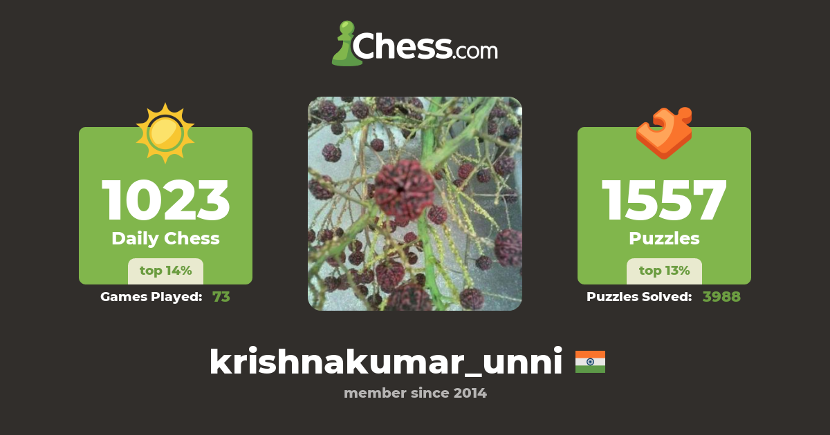 Krishna Kumar R (krishnakumar_unni) - Chess Profile - Chess.com