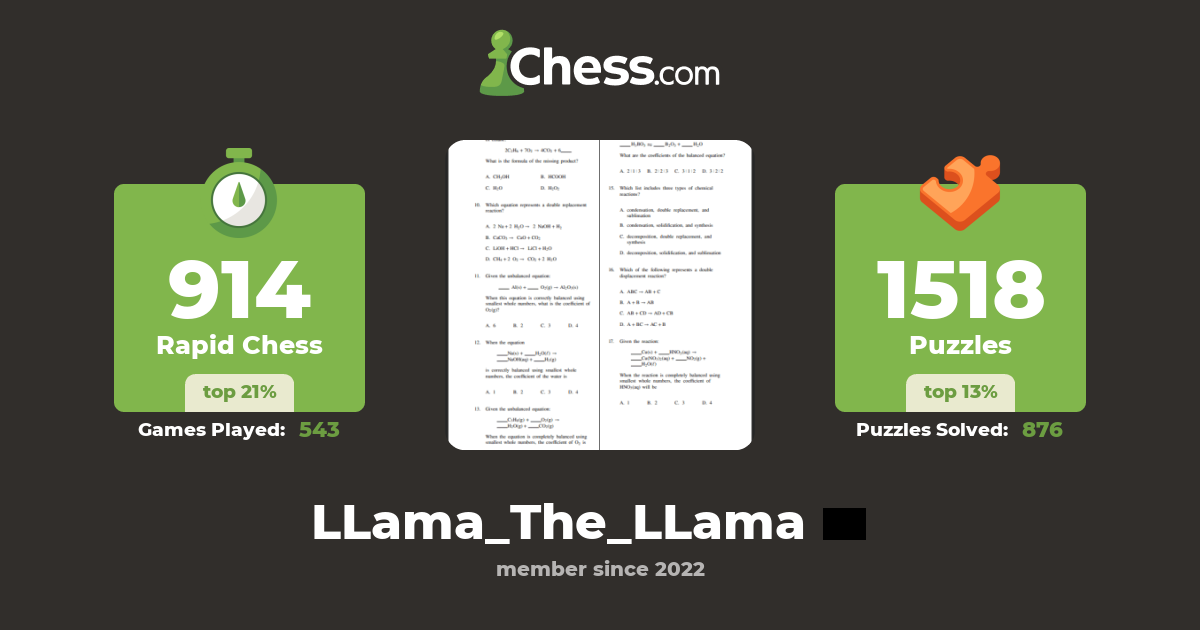 Bonquiqui Shanayquay (LLama_The_LLama) - Chess Profile - Chess.com