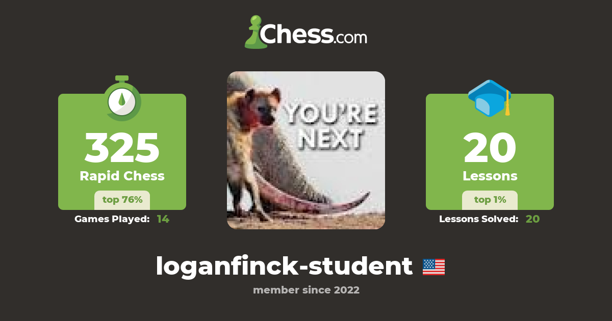 LOGAN FINCK - STUDENT (loganfinck-student) - Chess Profile - Chess.com