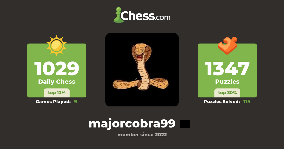 Major Cobra (majorcobra99) - Chess Profile - Chess.com