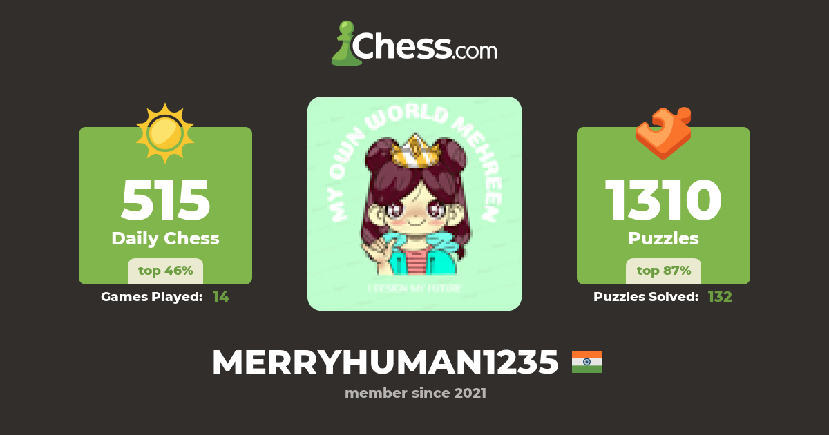 Mehreen Kaur (MERRYHUMAN1235) - Chess Profile - Chess.com