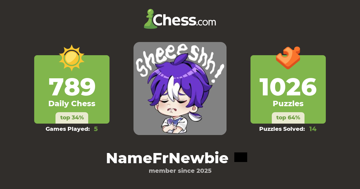 Shampoo (NameFrNewbie) - Chess Profile - Chess.com