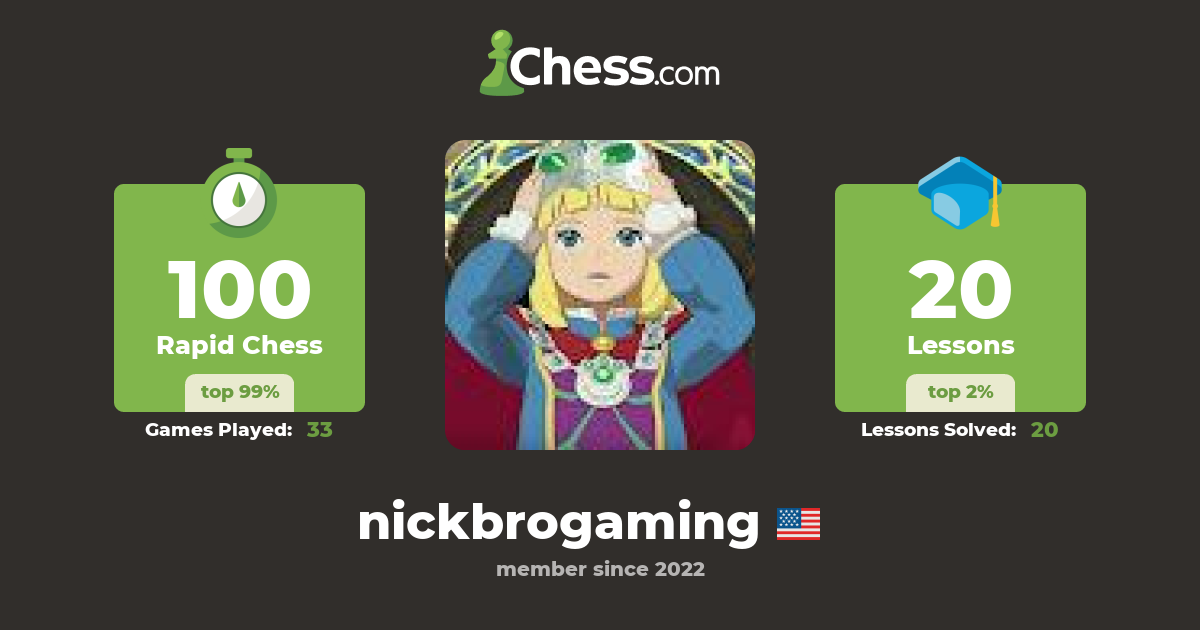 Nick bro gaming (nickbrogaming) - Chess Profile - Chess.com