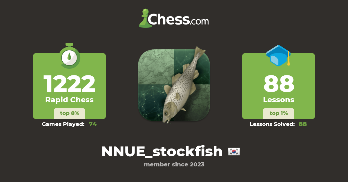 Play like Stock Fish (NNUE_stockfish) - Chess Profile - Chess.com Play like Stock Fish (NNUE_stockfish) - Chess Profile - Chess.com