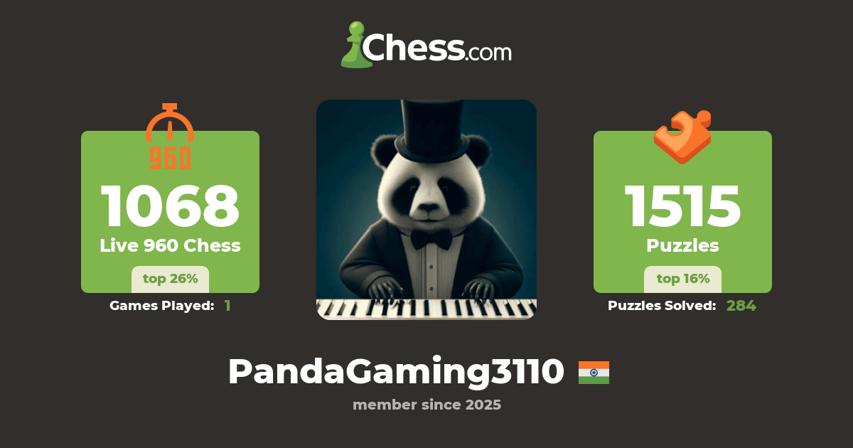 Sid Rai (PandaGaming3110) - Chess Profile - Chess.com