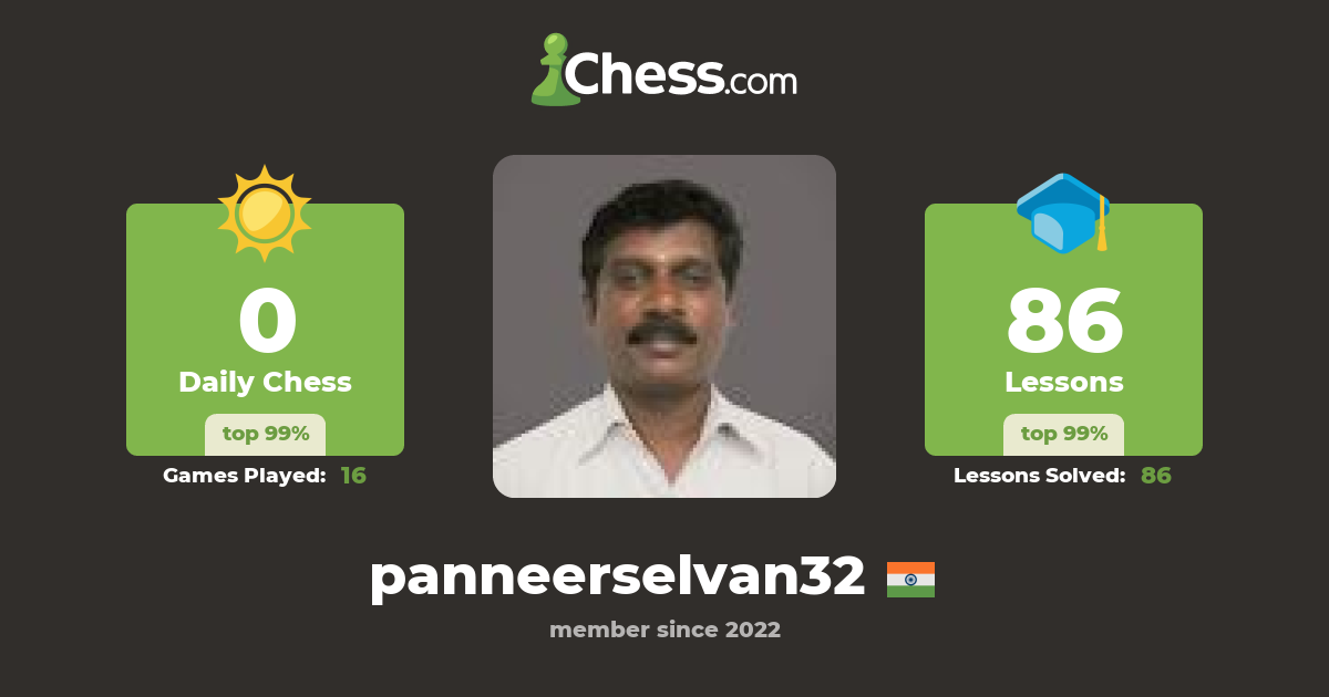 panneer selvan (panneerselvan32) - Chess Profile - Chess.com