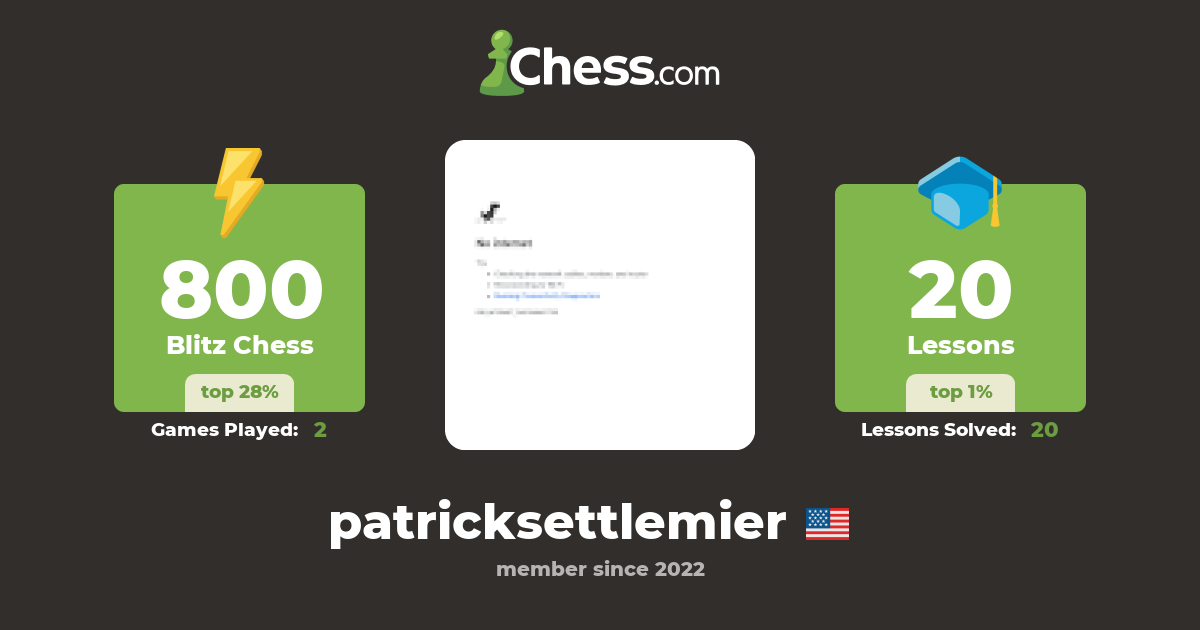 Patrick Settlemier (patricksettlemier) - Chess Profile - Chess.com