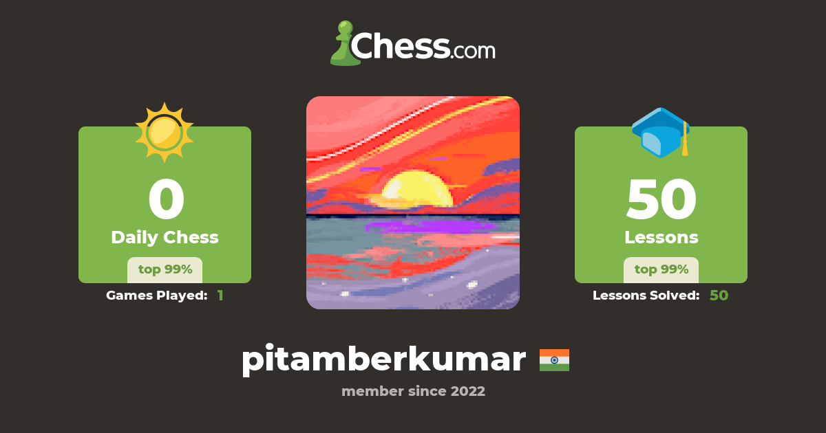 Pitamber Kumar (pitamberkumar) - Chess Profile - Chess.com