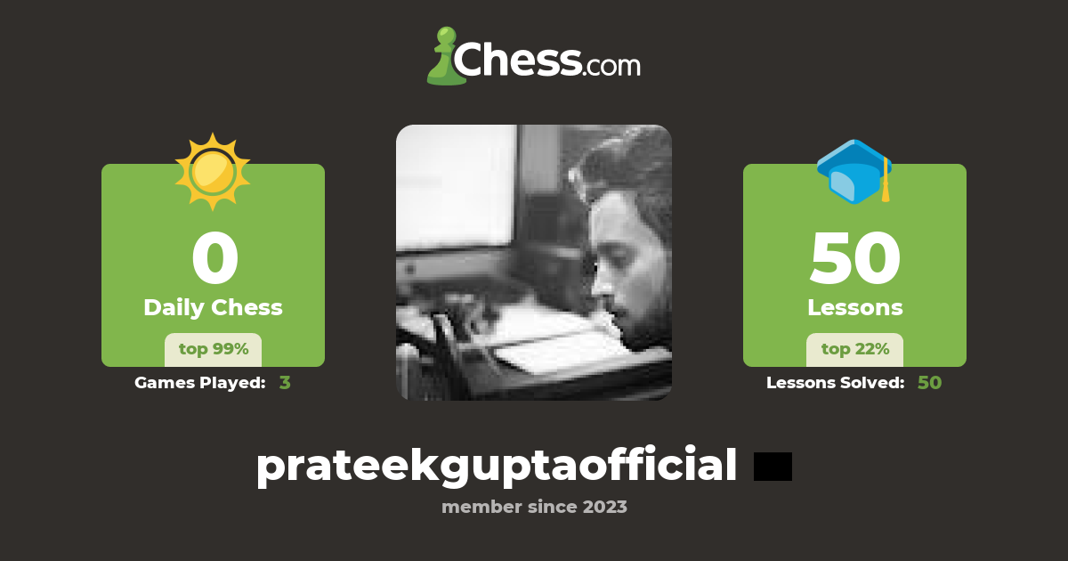 Prateek Gupta (prateekguptaofficial) - Chess Profile - Chess.com