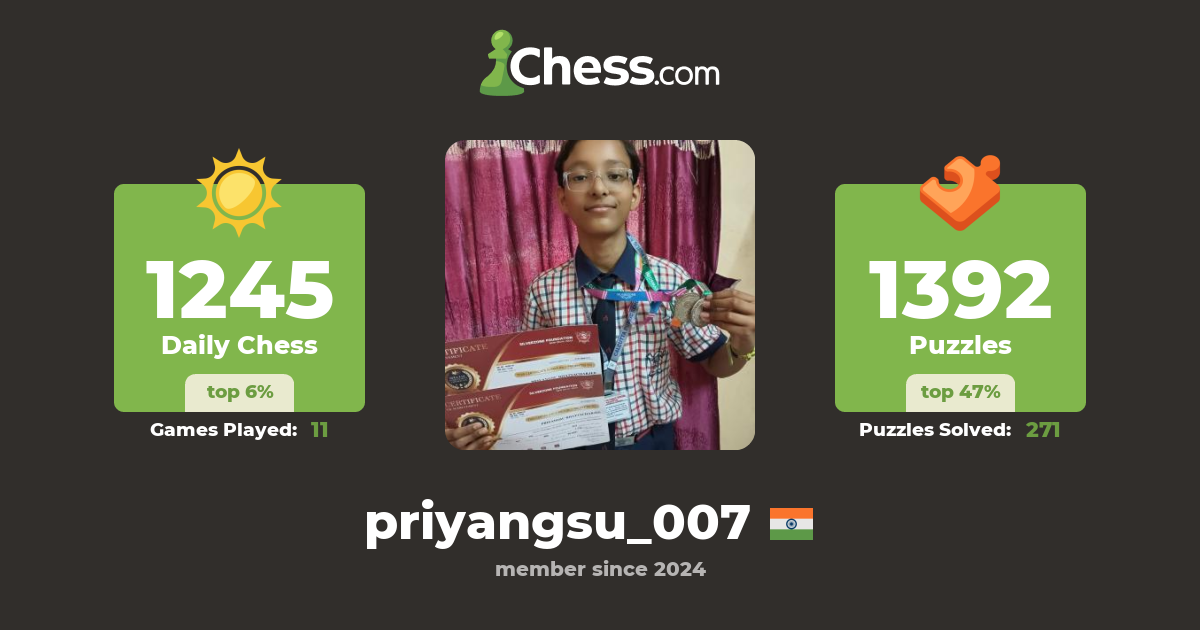 Priyangsu Bhattacharjee (priyangsu_007) - Chess Profile - Chess.com